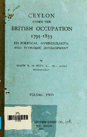 Ceylon Under The British Occupation 1795-1833: Vol 2 - நூலகம்